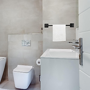 Kichvoe Wall Mounted Towel Bar Rack Bathroom Towel Holder Hand Towel Bar Kitchen Dish Cloth Hanger for Kitchen Bathroom