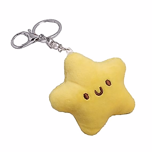 1Pcs Yellow Plush Star Keychain Backpack Accessories Doll Pendant Heart Healing in Addition to Serving as a Keychain Women's Keyrings and Keychains