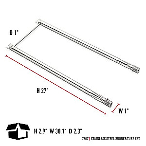 SHINESTAR 7507 Burner Tube Set for Weber Genesis Silver A, Spirit E-210, Spirit 200 Series Gas Grill (Side Control), Durable Stainless Steel, 27-Inch Long, Part #10404