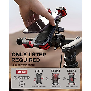 JOYROOM Motorcycle Phone Mount, [Fastest Visualize Lock][150mph Wind Anti-Shake] Bike Phone Holder with Easy Install Handlebar Clamp, fits for Bicycle Scooter ATV/UTV, Fit for iPhone & All Phones