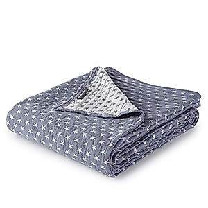 Sterling Creek Dawson Star Muslin Throw Blanket Three Layers Lightweight Breathable Cotton Gauzy Blanket for Adults, All Season (Throw, Blue)