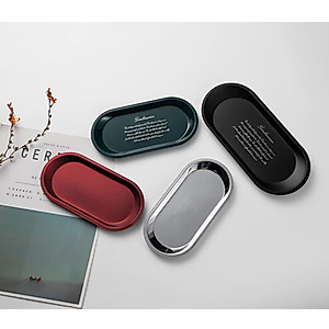 2 Pack Stainless Steel Jewelry Tray for Bathroom Tray Makeup Cosmetic Trays Towel Napkin Storage Fruit Jewelry Organizer Candle Holder