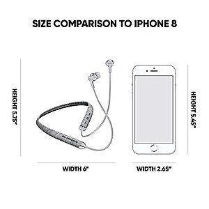 SOL REPUBLIC Shadow Fusion Bluetooth Earbuds, Grey 10-Hour Playtime Comfortable Knit Tech Fiber Collar Magnetic Connection Earbuds Flexible Compact Storage Convenient Carrying Case, Gray