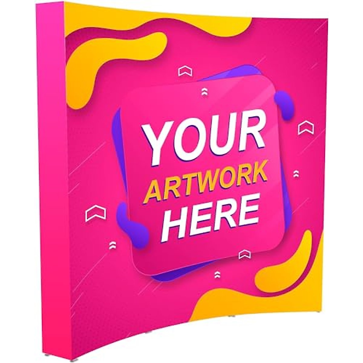 BannerBuzz Custom Step & Repeat Fabric Pop Up Display, Straight and Curved shape, Graphic with Hardware, 230 GSM Polyester Fabric, 1440 DPI Dye Sublimation Printing (8'W X 8'H)