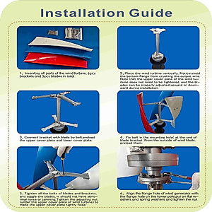 Wind Turbine Generator Kit, 400W 12V/24V 3 Blade Portable Vertical Helix Wind Power Turbine Generator Kit with Charge Controller, Nature Power System for Marine RV Home Industrial Energy