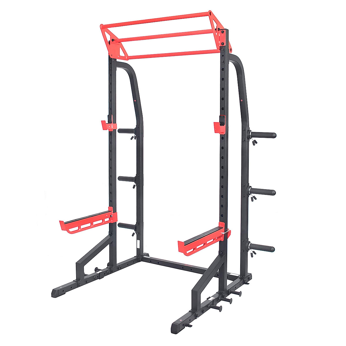 Sunny Health & Fitness Power Zone Half Rack Heavy Duty Performance Power Cage with 1000 LB Weight Capacity – SF-XF9933, Black