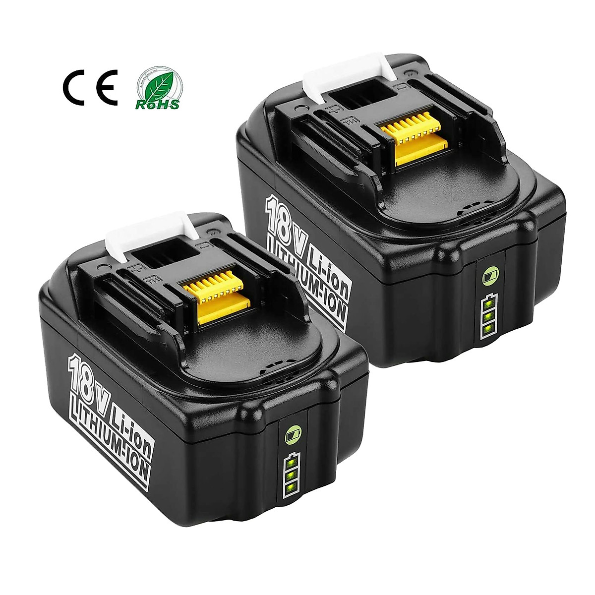 2X BL1850B 18V 5,0Ah Replacement for Makita Battery with DC18RC Charger, Compatible with Makita BL1860B BL1830B, for Makita DLM431Z DUC353Z DUB362Z DHP485 DDF485Z DHP482Z DDF484Z