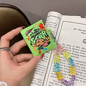 3D Candy Case for Airpod/Airpod 2,3D Cartoon Cute Food Case for Kids Girls Teens Boys,Fashion Kawaii Funny Cool Fun Stylish Character Candy Soft Case with Bear Chain for Airpod /Airpod 2 Case (Green)