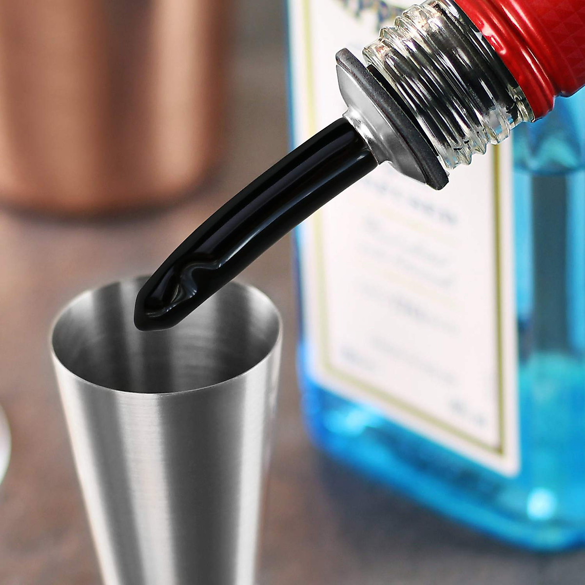 25 Pack Spot Caps Pourer Covers, Liquor Caps Bottle Spout Dust Protection for Liquor Bottles, Black