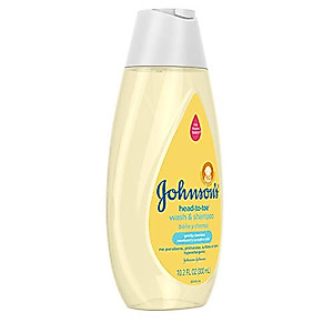 Johnson's Baby Head-to-Toe Gentle Baby Body Wash & Shampoo, Tear-Free, Sulfate-Free & Hypoallergenic Bath Wash & Shampoo for Baby's Sensitive Skin & Hair, Washes Away 99.9% of Germs 10.2 fl. oz