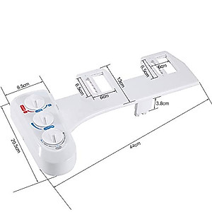 Water Bidet with Retractable Nozzles Non Electric Toilet Attachment Spray for Batteries or Electricity