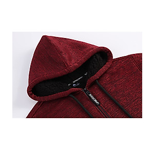 Little Beauty Men Hoodies Full Zip Up Jacket Fleece Sherpa Lined Heavyweight Sweashirts Winter