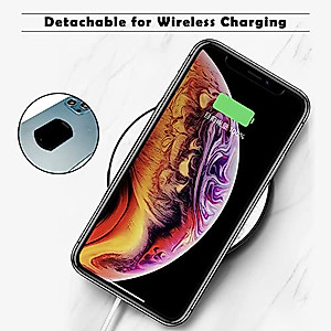 Customized Photo Foldable Cell Phones Stand and Tablets Holder,Detachable Personalized Pop Phone Socket, Wireless Charger Supported-Round Black