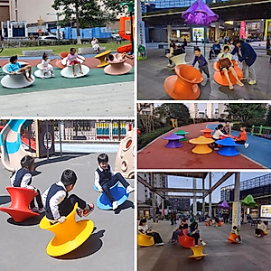 CHZDPP Kids Sensory Swivel Chair with Non-slip Pattern, 360° Swivel Small Gyro Chair for Playground/Kindergarten/Mall, Sports Toys for Boys & Girls Ages 2 to 5(Orange)