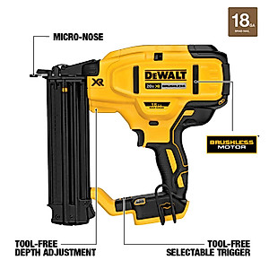 DEWALT 20V MAX* Cordless Brad Nailer Kit, 18GA (DCN680D1)