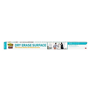 Post-it Dry Erase Whiteboard Film Surface for Walls, Doors, Tables, Chalkboards, Whiteboards, and More, Removable, Stain-Proof, Easy Installation, 6 ft x 4 ft Roll (DEF6X4)