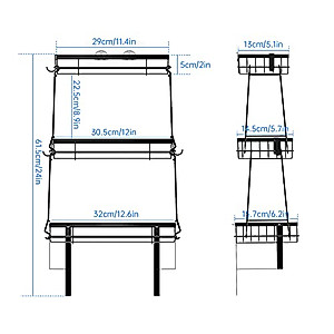 NiHome 3-Tier Metal Over-The-Toilet Bathroom Organizer with Hooks, Wall-Mounted Space-Saving Design, No-Drill Installation, Easy Assembly - Black