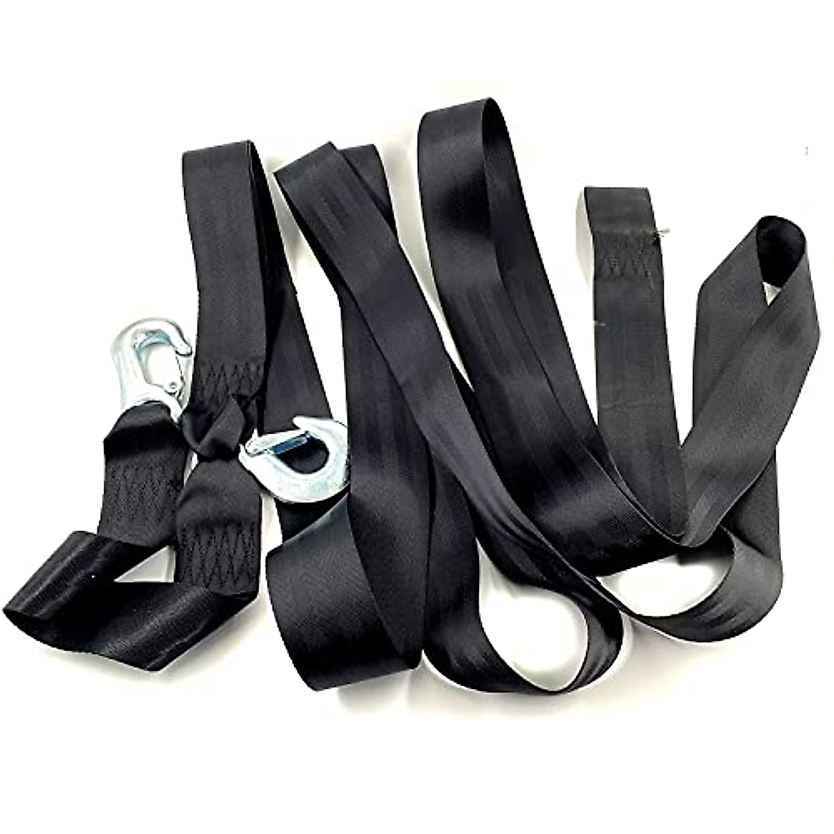 BRGMAX Boats Trailer Winch Hook Strap Wench Rope for Ranger Double Hook 16ft,1 Inch Loop on Opposite end for Attachment to Winch 9642019