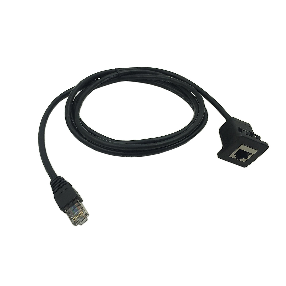 CERRXIAN RJ45 Male to Female LAN Ethernet Network Cat 5e Panel Mount Cable (Black)(2m)