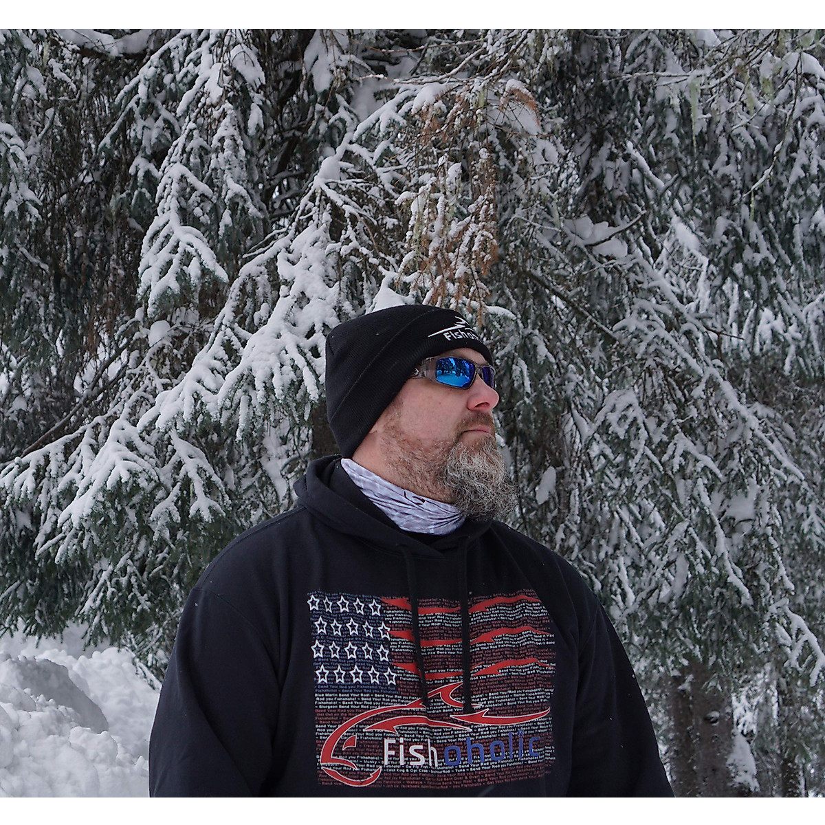 Fishoholic Polarized Fishing Sunglasses (8 Color Options) - Free Hard Case & Pouch - UV400 - Great Fishing Gift for Dad Son (GB-BLU)