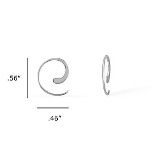 Boma Jewelry Sterling Silver Pull Through Hoop Earrings (Small Silver)