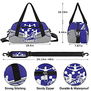 Personalized Name Cheerleader Bag for Girls, Custom Dance Bag Sport Duffel Bag Gym Bag Travel Overnight Weekender Bags, Customized Kids Gifts, Cheer Deep Red