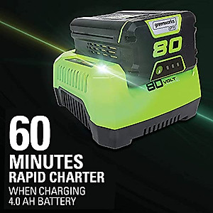 Greenworks Pro 80V 21" Brushless Cordless Lawn Mower, 4.0Ah Battery and 60 Minute Rapid Charger Included