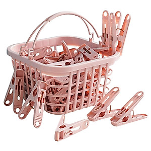 Coat Hangers Pegs for Washing Line 31Psc Non Slip Windproof PP Material Pegs with Basket Multifunctional Fastening Waterproof Laundry Pegs with Durable Spring