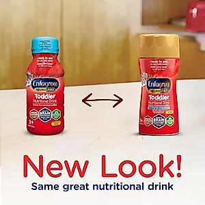 Enfagrow NeuroPro Toddler Nutritional Drink, Made with Real Milk, Brain-Building Omega-3 DHA, Nutrients and Prebiotics for Growth & Immune Support, Non-GMO, Toddler Milk Powder, 8 Fl Oz, 6 Count