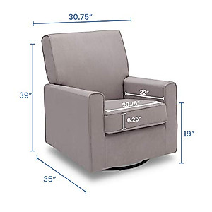 Delta Children Ava Nursery Glider Swivel Rocker Chair, Dove Grey