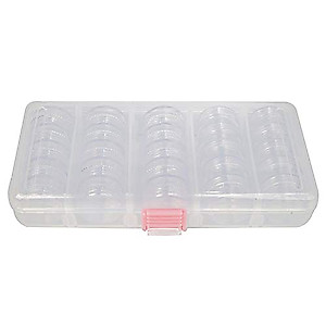 The Beadsmith Personality Case, Clear Plastic Bead Storage Case with 25 Removable and Stackable Jars, includes 5 screw top lids, Organizer Storage for Beads, Snap Lock Case for Jewelry and Crafts