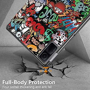 Xuanbeier Case for Xiaomi Redmi Pad SE 11 inch,Slim Stand Hard Back Shell Protective Smart Cover for Redmi Pad SE 11 2023 Case with Auto Wake/Sleep Function,Graffiti