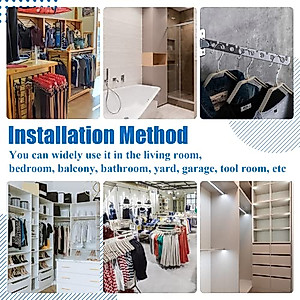 Lanzeuta 2 Pack Laundry Hanger Dryer Rack, Silver Wall Mounted Clothes Rack, Folding Hangers Clothes Hanger Rack, Stainless Steel Wall Rack for Clothes