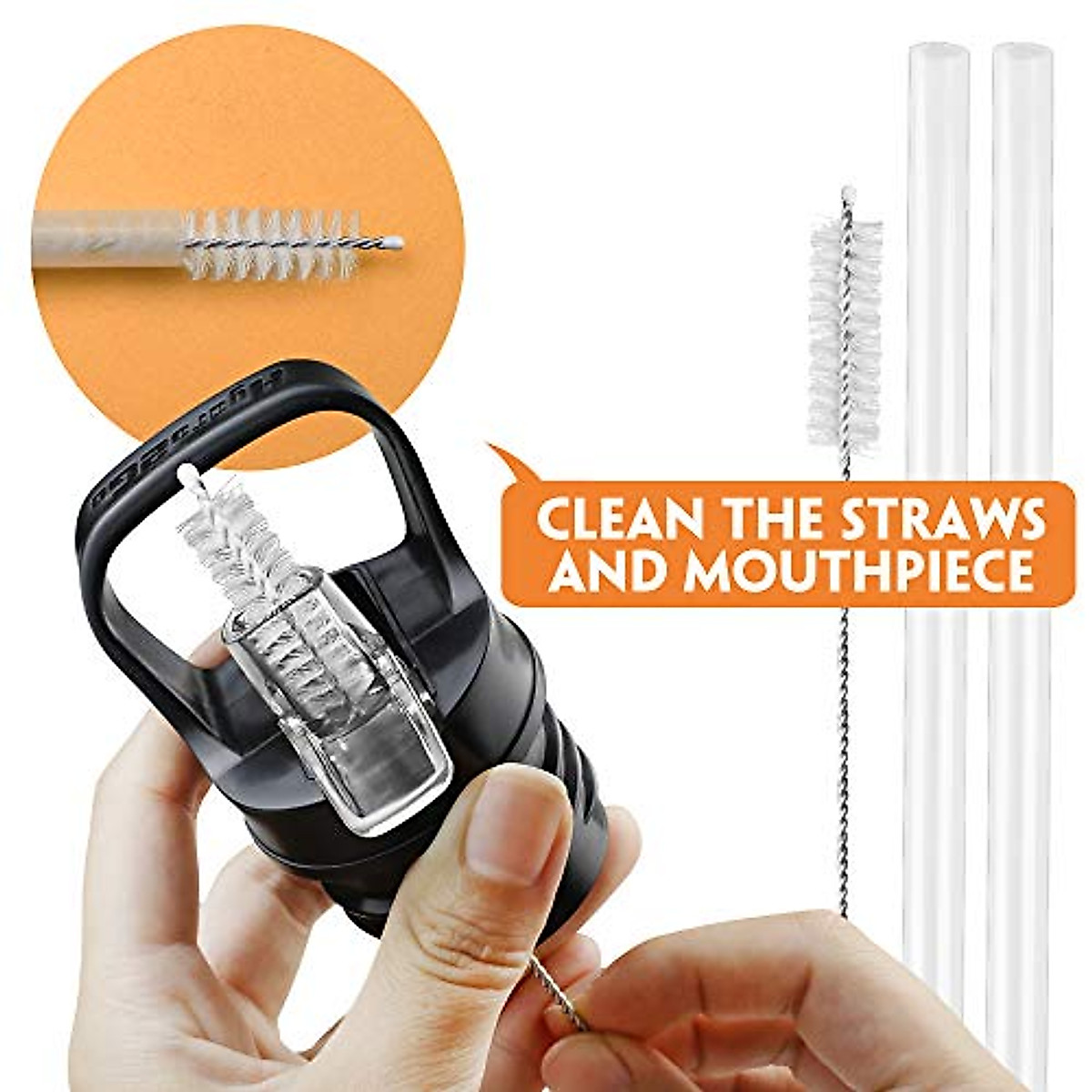 2PC Straw Lids for Hydro Flask Standard Mouth 12, 18, 21, 24 oz & Simple Modern Ascent 12-64oz Bottles BPA-free Leakproof Replacement Lids Water Bottle Accessories