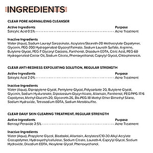 Paula's Choice CLEAR Regular Strength Acne Kit, 2% Salicylic Acid & 2.5% Benzoyl Peroxide for Facial Acne & Pores, Redness Relief, PACKAGING MAY VARY