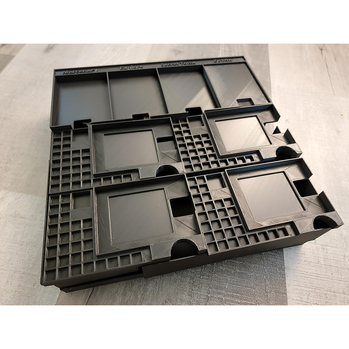 Insert/Organizer for Clank Catacombs, Lairs & Lost Chambers, and Adventuring Party expansions, Unofficial, fits Sleeved Cards