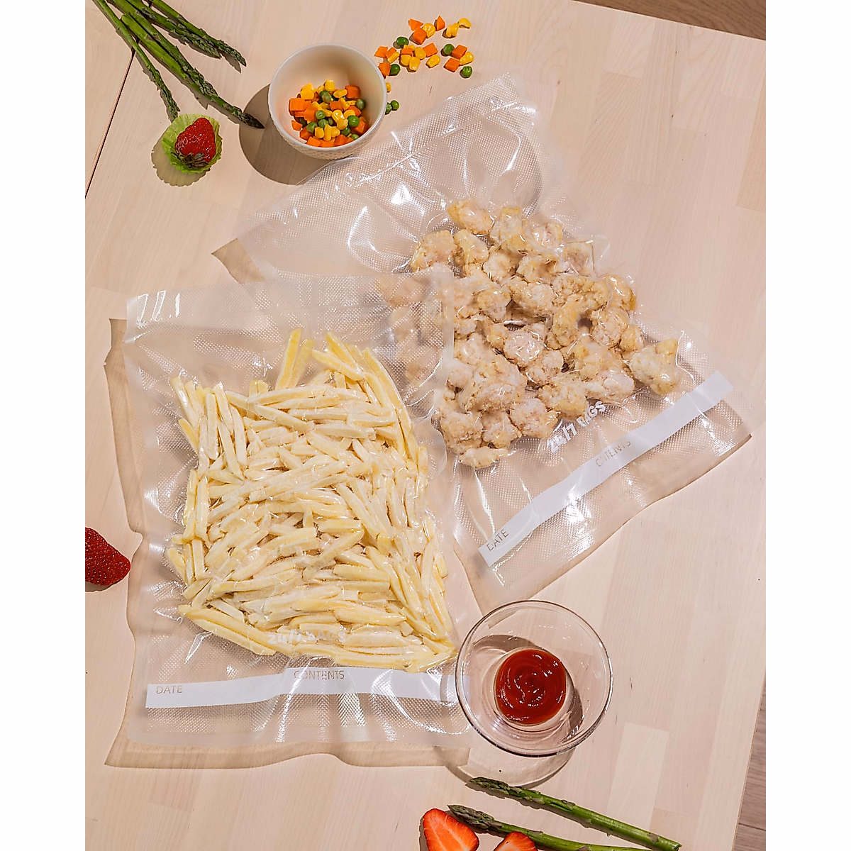 24/7 Bags- 100 Count, Gallon 11"x16" Vacuum Seal Precut Bags, Zero BPA, Heavy Duty, Freezer Safe, Compatible with All Vacuum Seal Machines for Sous Vide, Meal Prep