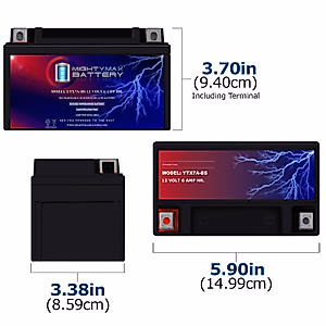 Mighty Max Battery YTX7A-BS 12V 6AH Replacement Battery compatible with ExpertPower ETX7A-BS - 8 Pack