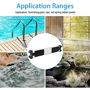 Pool Ladder Steps Replacement, 304 Stainless Steel Thickened Ladder Pedal with Nonslip Rubber Pad, Swimming Pool Ladder Steps for Hot Spring Pool