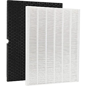 Nispira 116130 5500-2 Air Purifier Replacement Filter H for Winix 5500-2 AM80 True HEPA Activated Carbon 16.25 L x 12.5 W x 1.5 TH, 1 Set