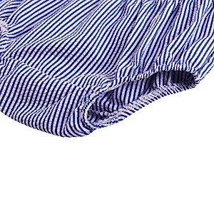 Baby Boys Cake Smash Outfit First Birthday Bloomers Bowtie Adjustable Y Back Suspenders Clothes set Royal Blue Striped One Size