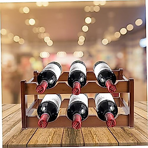 Veemoon Solid Wood Wine Rack Wine Storage Stand Wine Cabinet Organizer Water Bottle Holder Stand Liquor Cabinet for Home Table Top Wine Rack Show Racks for Floor Red Wine Display Rack