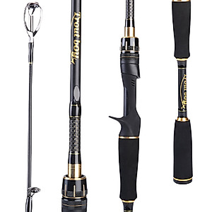 Sougayilang Fishing Rods - IM6 Graphite Blanks Casting & Spinning Rods, 2-Piece Rods with Extra Tip Section,Power Transition System, EVA Handle(Cast 6ft)