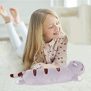 Muiguiti Cat Stuffed Animals Cute Plush Kawaii Stuff Plushie Body Pillow Room Decor for Teen Girls Boys Birthday Gifts Toy (19.68 inch, Gray)