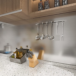 Cre8tive 24" x 118" Wide Silver Aluminum Foil Contact Paper Peel and Stick Waterproof Oil Proof Stainless Steel Wallpaper Heat Resistant for Kitchen Stove Backsplash Renovation Fridge Dishwasher Decor