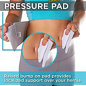 BraceAbility Hernia Belt for Men & Women | Stomach Truss Binder with Compression Support Pad for Abdominal, Umbilical, Navel & Belly Button Hernias - S/M (New & Improved) Fits 28"-38"