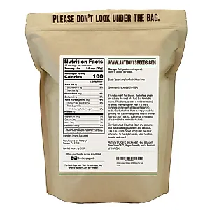 Anthony's Organic Buckwheat Flour, 3 lb, Grown in USA, Gluten Free, Vegan
