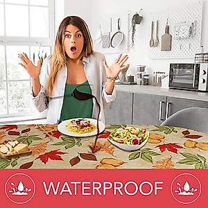 Covers For The Home Deluxe Elastic Edged Flannel Backed Vinyl Fitted Table Cover - Quilted White Pattern - Round Oblong Oval - Fits Tables up to 48" W x 68" L