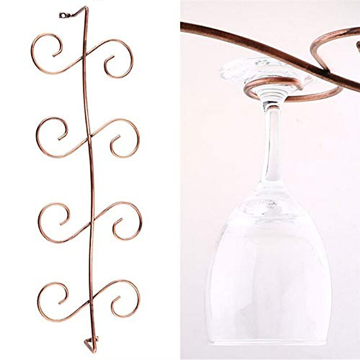 HAOZHAO Practical Wine Glass Rack Stemware Hanging Under Cabinet Holder Hanger Shelf Kitchen (Color : 8 Cup Rack)