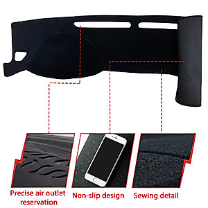 NUBOXES Dashboard Dash Board Cover Mat Pad Carpet Non-Slip Custom Compatible with Toyota Tacoma 2016 2017 2018 2019 2020 2021 Protector Sunshield (Black Trim)